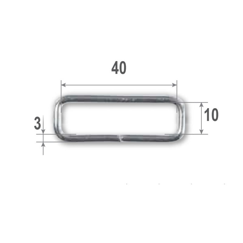 Steel rectangular slider, black, 40x10 mm, DIYS