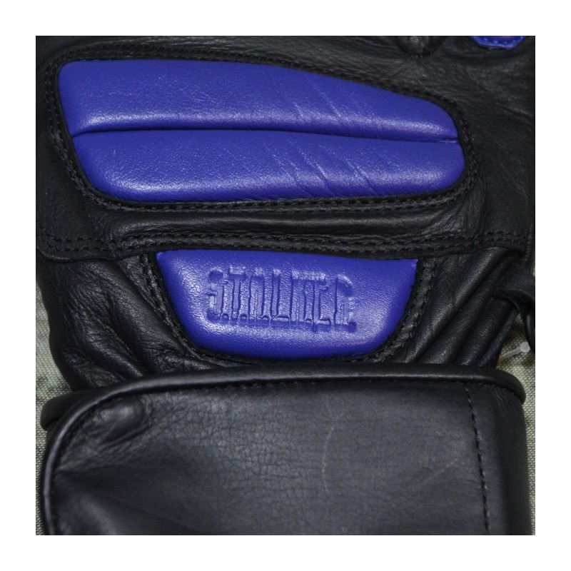 RZ Leather Stalker gloves, black-blue