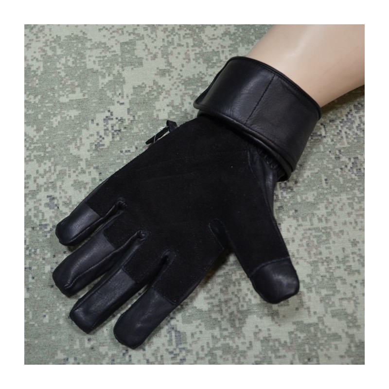 RZ Leather Stalker gloves, black-green