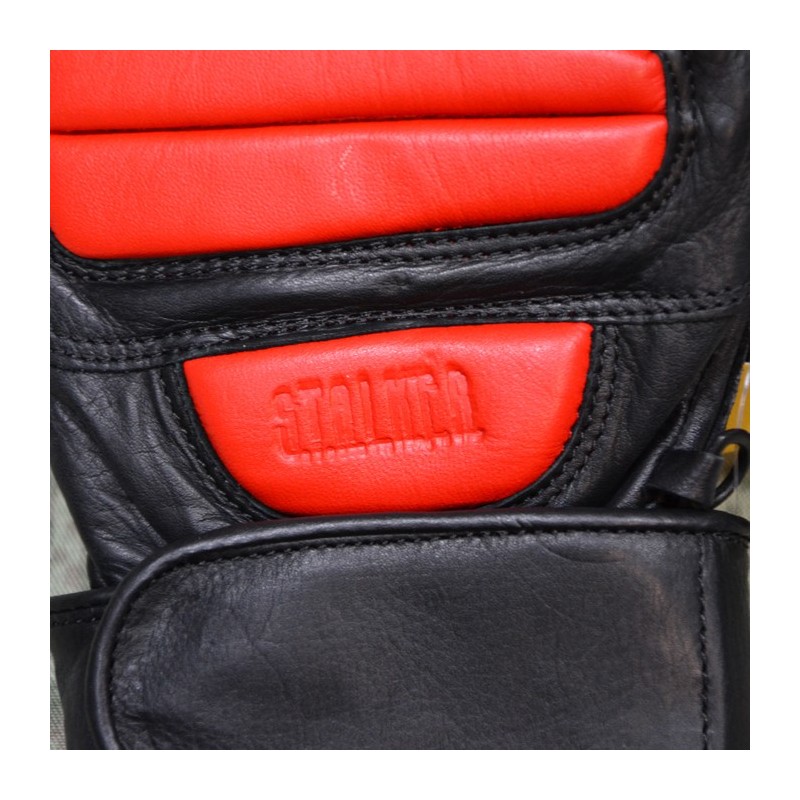 RZ Leather Stalker gloves, black-red