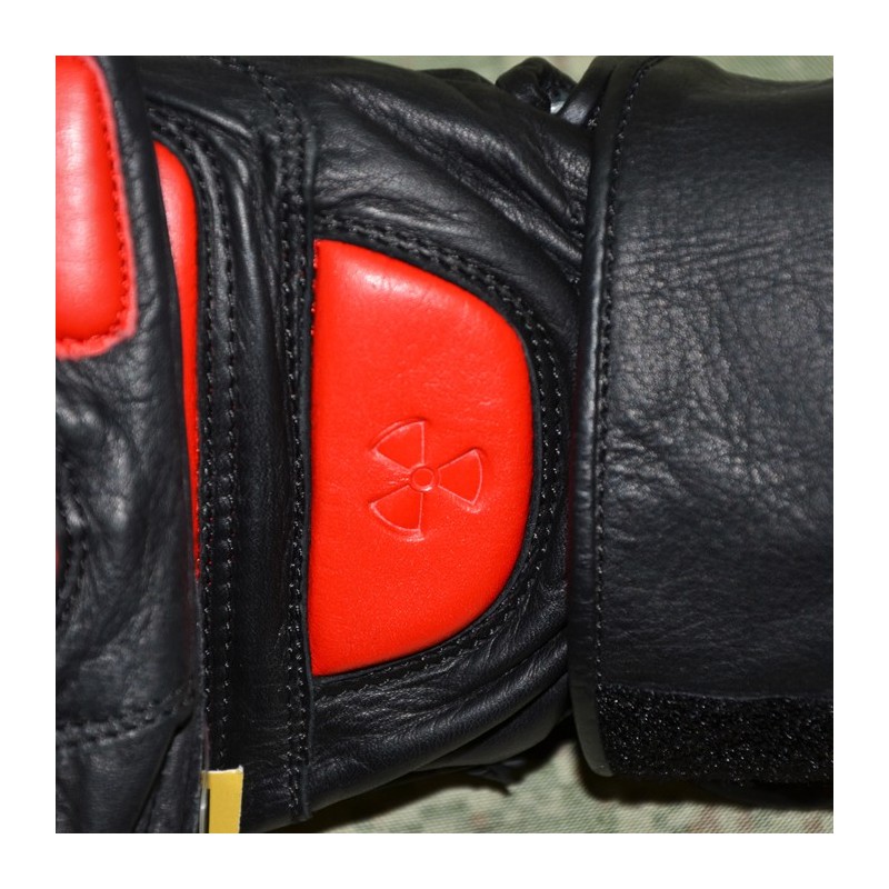RZ Leather Stalker gloves, black-red