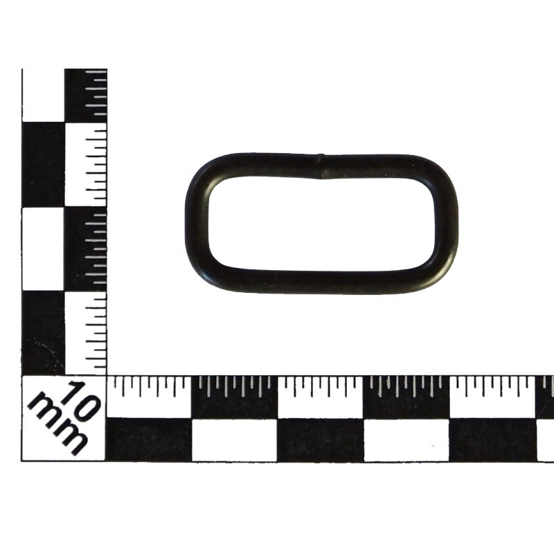 Steel rectangular slider, black, 25x10 mm, DIYS