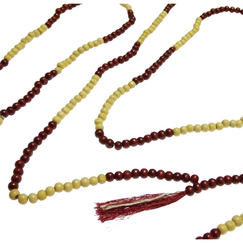 Tasbeeh – Muslim prayer long cord, light and maroon wood
