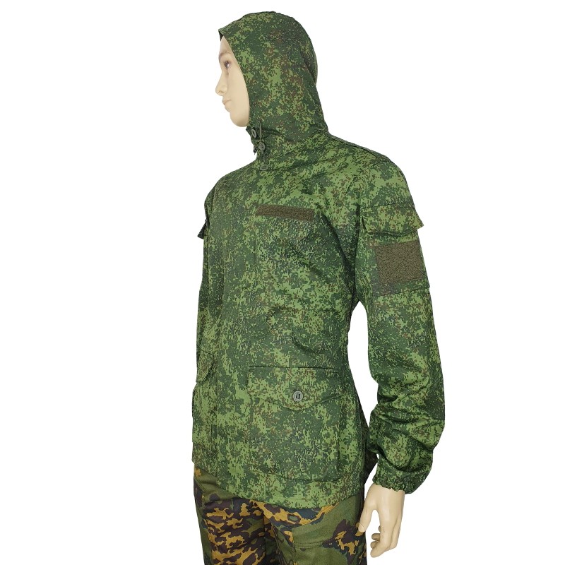 "Yenot" FRP - buttoned, hooded blouse, Digital Flora