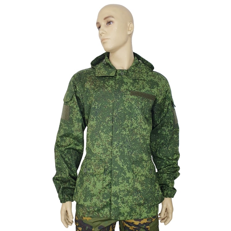 "Yenot" FRP - buttoned, hooded blouse, Digital Flora