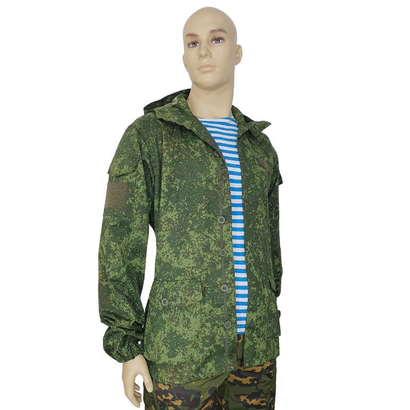 "Yenot" FRP - buttoned, hooded blouse, Digital Flora