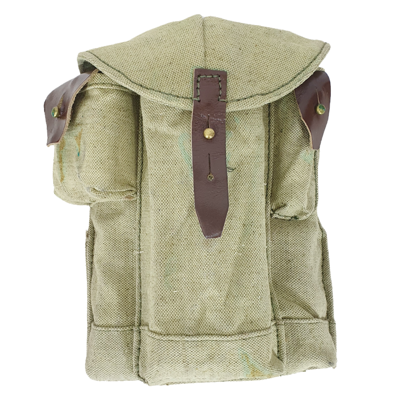 AK magazine pouch (3 mags capacity), brown leather, sand-green