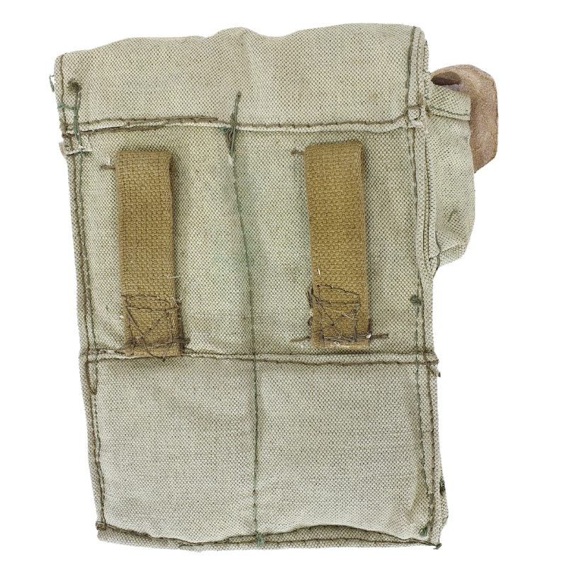 AK magazine pouch (3 mags capacity), black leather, sand-green