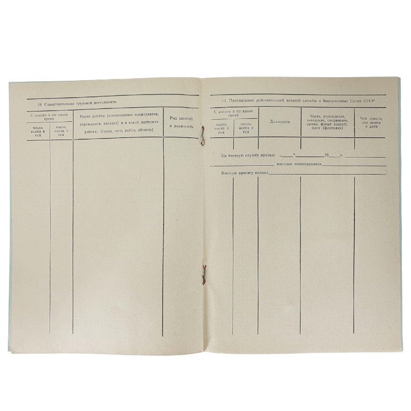 "Brief Personal File" - soldier's folder, green-blue cover