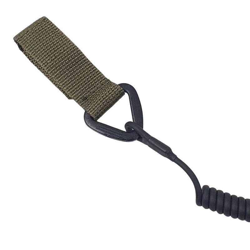 Flexible lanyard for gun, with loop
