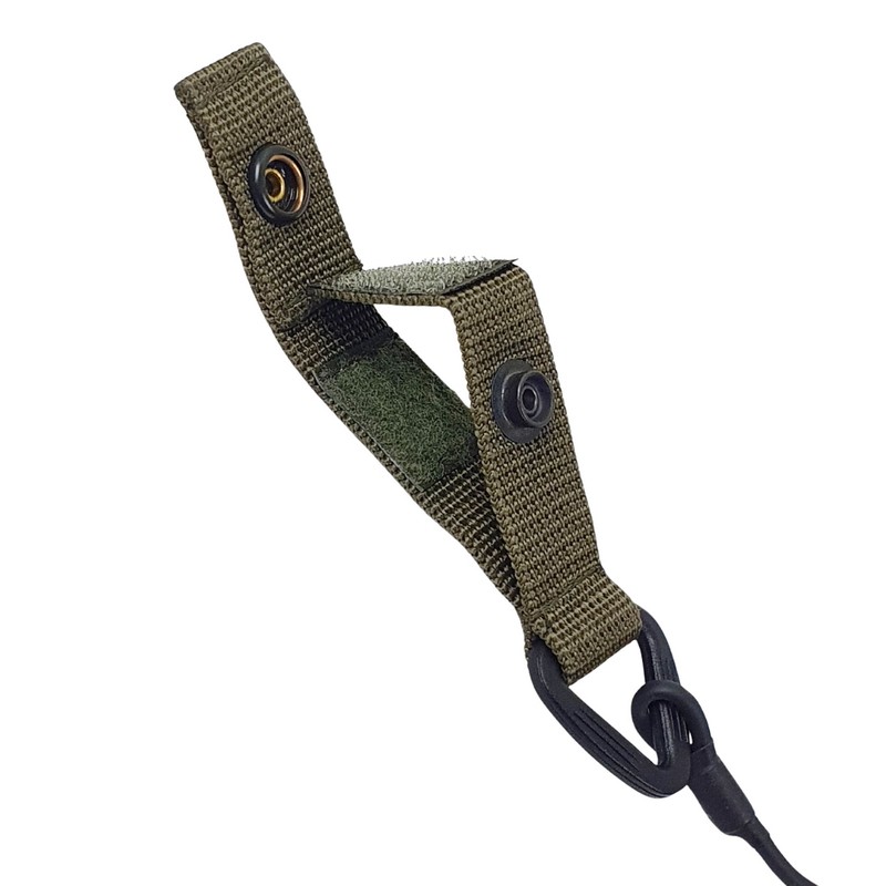 Flexible lanyard for gun, with loop